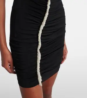 NENSI DOJAKA Floral-appliqué Asymmetric Minidress