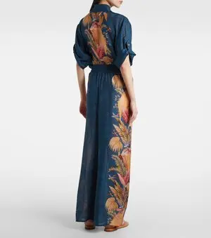 Zimmermann Ascension Floral Silk Wide-leg Pants