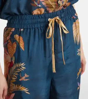 Zimmermann Ascension Floral Silk Wide-leg Pants
