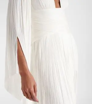 MARIA LUCIA HOHAN Alana B Plissé Maxi Dress - White