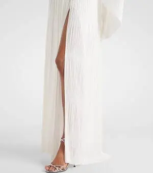 MARIA LUCIA HOHAN Alana B Plissé Maxi Dress - White