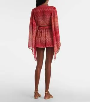 Missoni Zigzag Printed Silk Shorts - Red