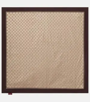 Gucci Gg Silk Twill Scarf - Brown