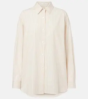 THE ROW Caster Striped Cotton Poplin Shirt