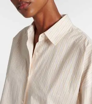 THE ROW Caster Striped Cotton Poplin Shirt