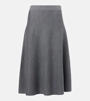 Jardin Des Orangers Wool High-rise Midi Skirt
