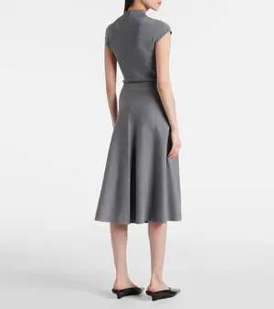 Jardin Des Orangers Wool High-rise Midi Skirt