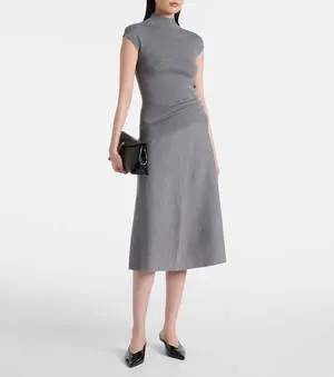 Jardin Des Orangers Wool High-rise Midi Skirt