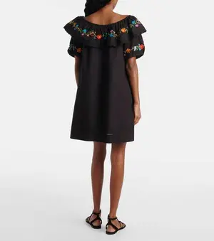 Rixo Saige Embroidered Mini Dress