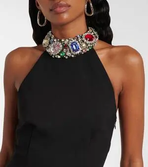AREA Crystal-embellished Minidress