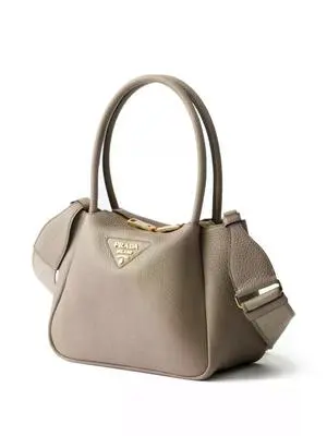 Prada Small Leather Tote Bag - Brown