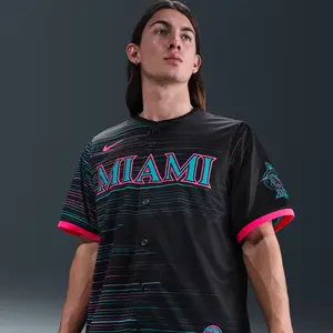Nike Miami Marlins City Connect Mlb Limited Jersey - Black