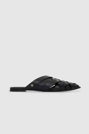 ANINE BING Eve Leather Flats - Black