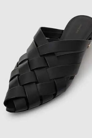 ANINE BING Eve Leather Flats - Black