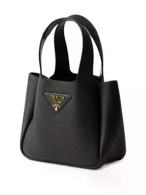 Prada Mini Leather Tote Bag - Black