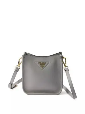 Prada Mini Leather Shoulder Bag - Grey