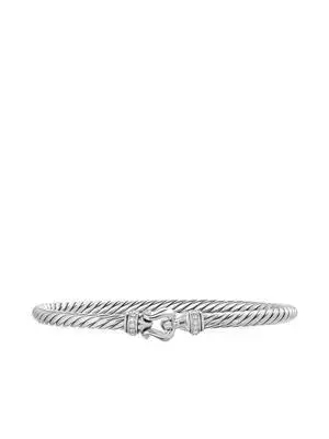 David Yurman Sterling Cable Bracelet With Diamonds - Silver
