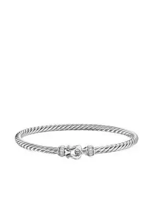 David Yurman Sterling Cable Bracelet With Diamonds - Silver