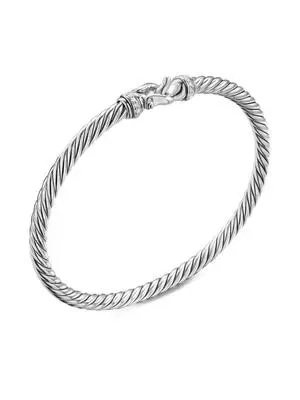 David Yurman Sterling Cable Bracelet With Diamonds - Silver