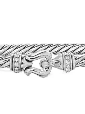 David Yurman Sterling Cable Bracelet With Diamonds - Silver