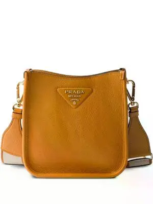 Prada Mini Leather Shoulder Bag - Orange