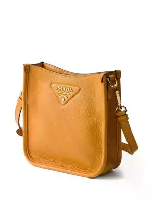 Prada Mini Leather Shoulder Bag - Orange