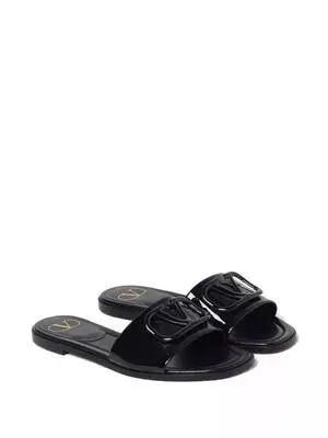 Valentino Garavani Vlogo Flat Slides - Black