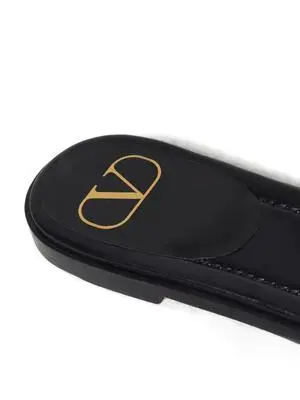 Valentino Garavani Vlogo Flat Slides - Black