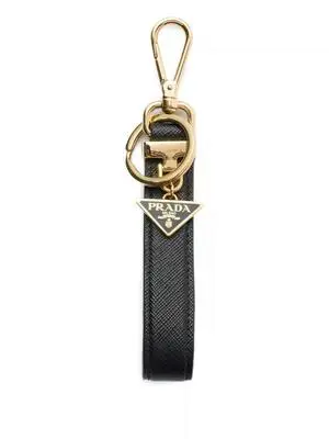 Prada Leather Keyring - Black