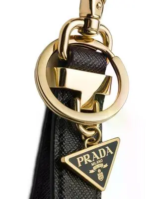 Prada Leather Keyring - Black