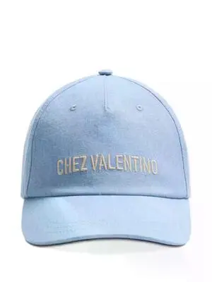 Valentino Garavani Valentino Garavani Chez Denim Baseball Cap Blue