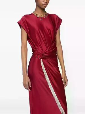 Rabanne Fringe-detailed Gathered Dress