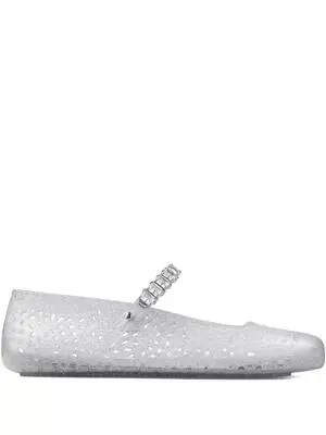 JIMMY CHOO Jelly Crystal-embellished Ballet Flats - Silver