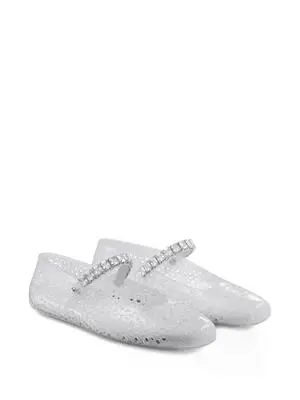 JIMMY CHOO Jelly Crystal-embellished Ballet Flats - Silver