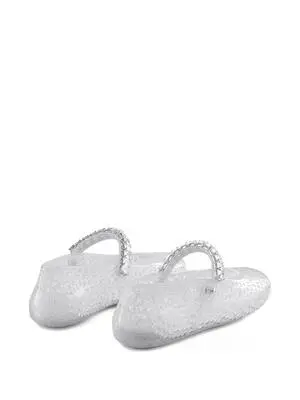 JIMMY CHOO Jelly Crystal-embellished Ballet Flats - Silver