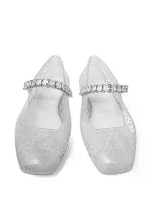 JIMMY CHOO Jelly Crystal-embellished Ballet Flats - Silver