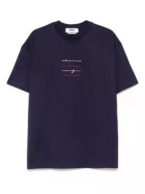MSGM Logo-embroidered Jersey T-shirt
