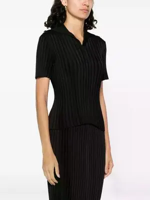 JIL SANDER Ribbed-knit Polo Top
