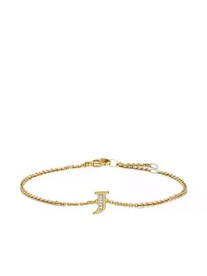 David Yurman 18k Yellow Petite Pavé Initial Diamond Bracelet - Gold