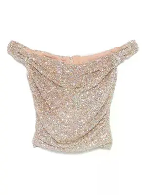 Costarellos Sequinned Off-shoulder Top