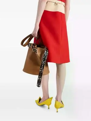 Prada Buckle Bucket Bag - Brown