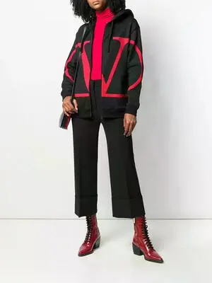 Valentino Garavani Pleated Cropped Trousers - Black