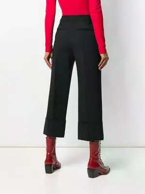 Valentino Garavani Pleated Cropped Trousers - Black