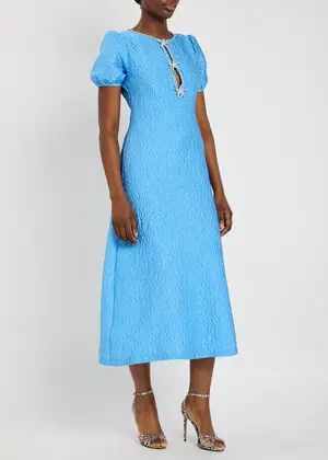 SISTER JANE Reef Jacquard Cloqué Midi Dress