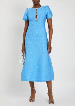 SISTER JANE Reef Jacquard Cloqué Midi Dress