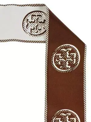 Tory Burch Monogrammed Silk Scarf