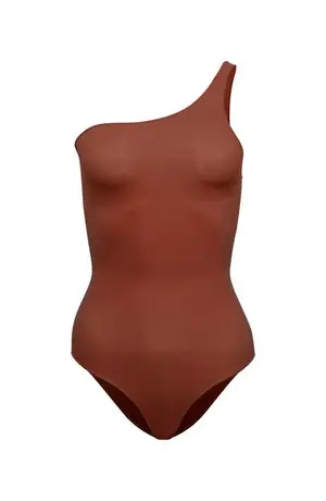 NOODY Seamless Forming One Shoulder Bodysuit - Brown