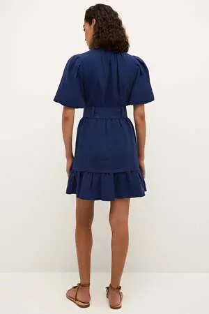 MARIE OLIVER Gwenyth Linen Blend Dress - Pacific