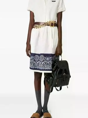 Miu Miu Bandana-print Poplin Midi Dress - White
