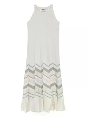 D.exterior Chevron-pattern Midi Dress